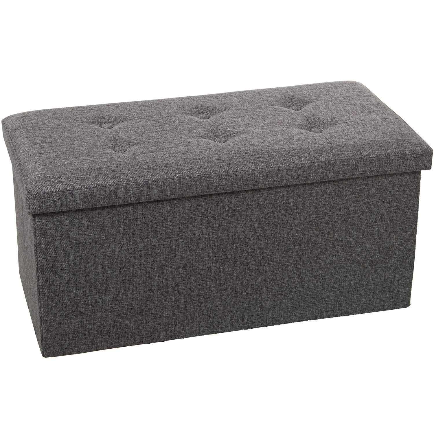 Puf Plegable Poliester Gris Oscuro Almacenaje 77x38x38cm - Exclusivas ...