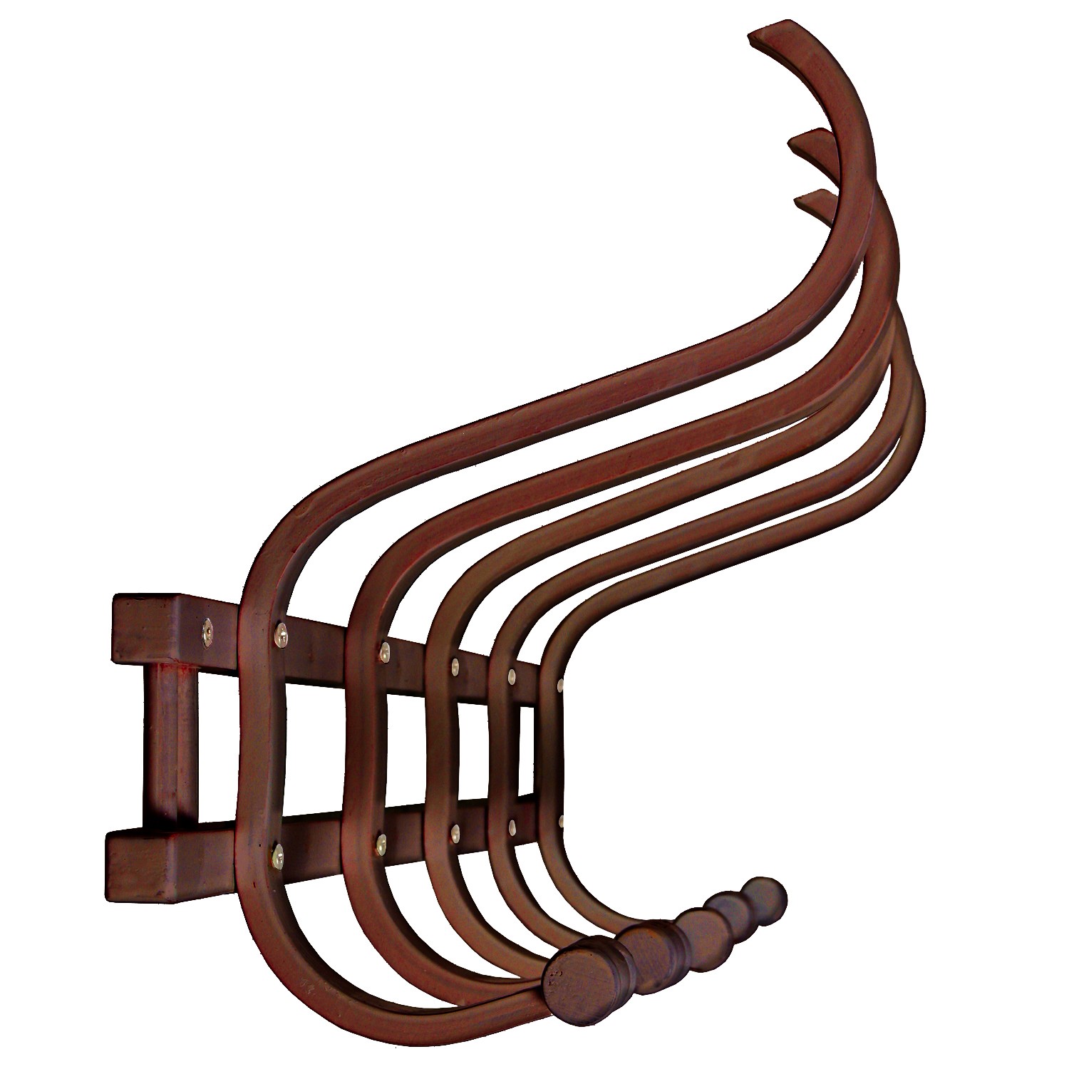 Perchero Pared Madera 5 Brazos Color Nogal 72x21x30cm,madera:abedul ...