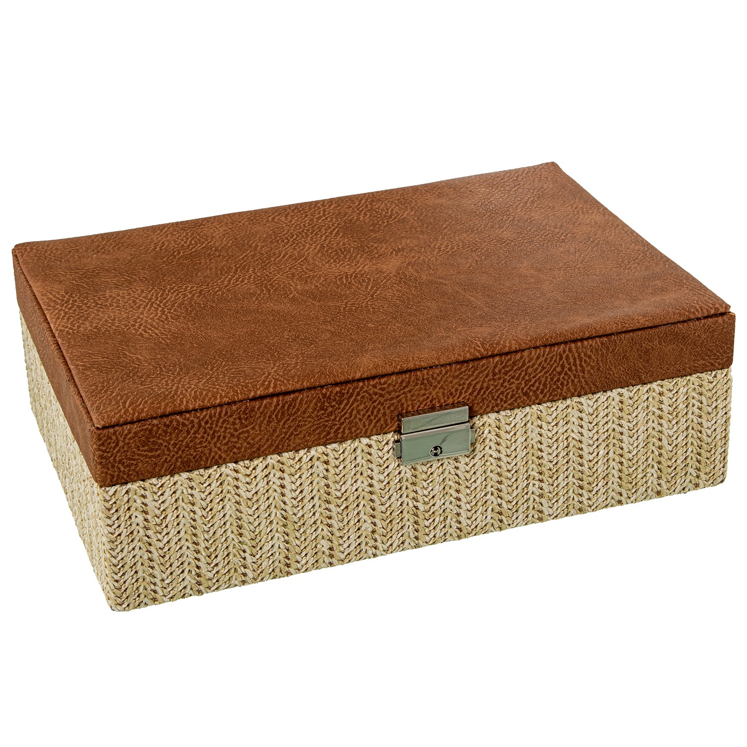 Jewellry Box Faux Leather Brown W/mirror - Exclusivas Camacho S.L.
