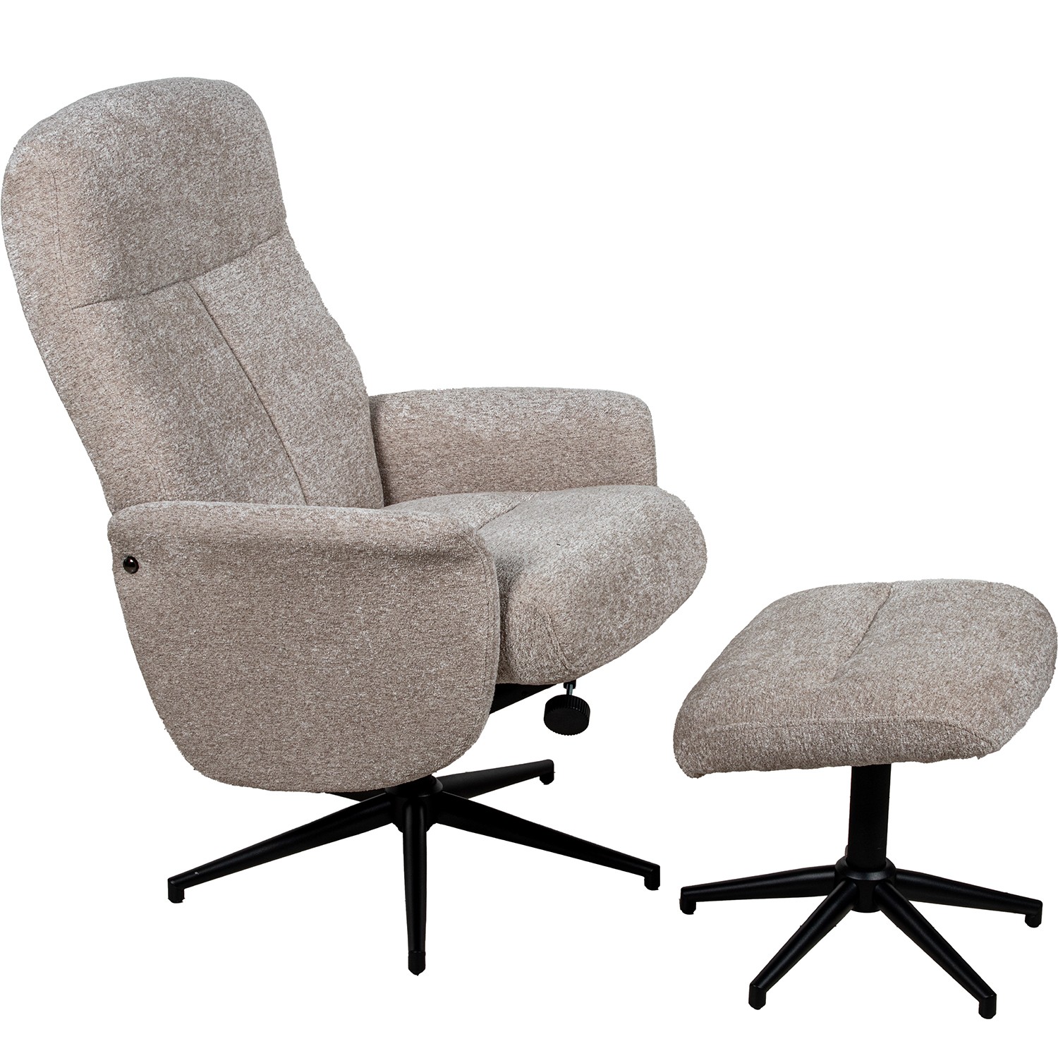 Sillón Relax Giratorio Marrón Claro C/reposapies Patas Metal 77x75 ...