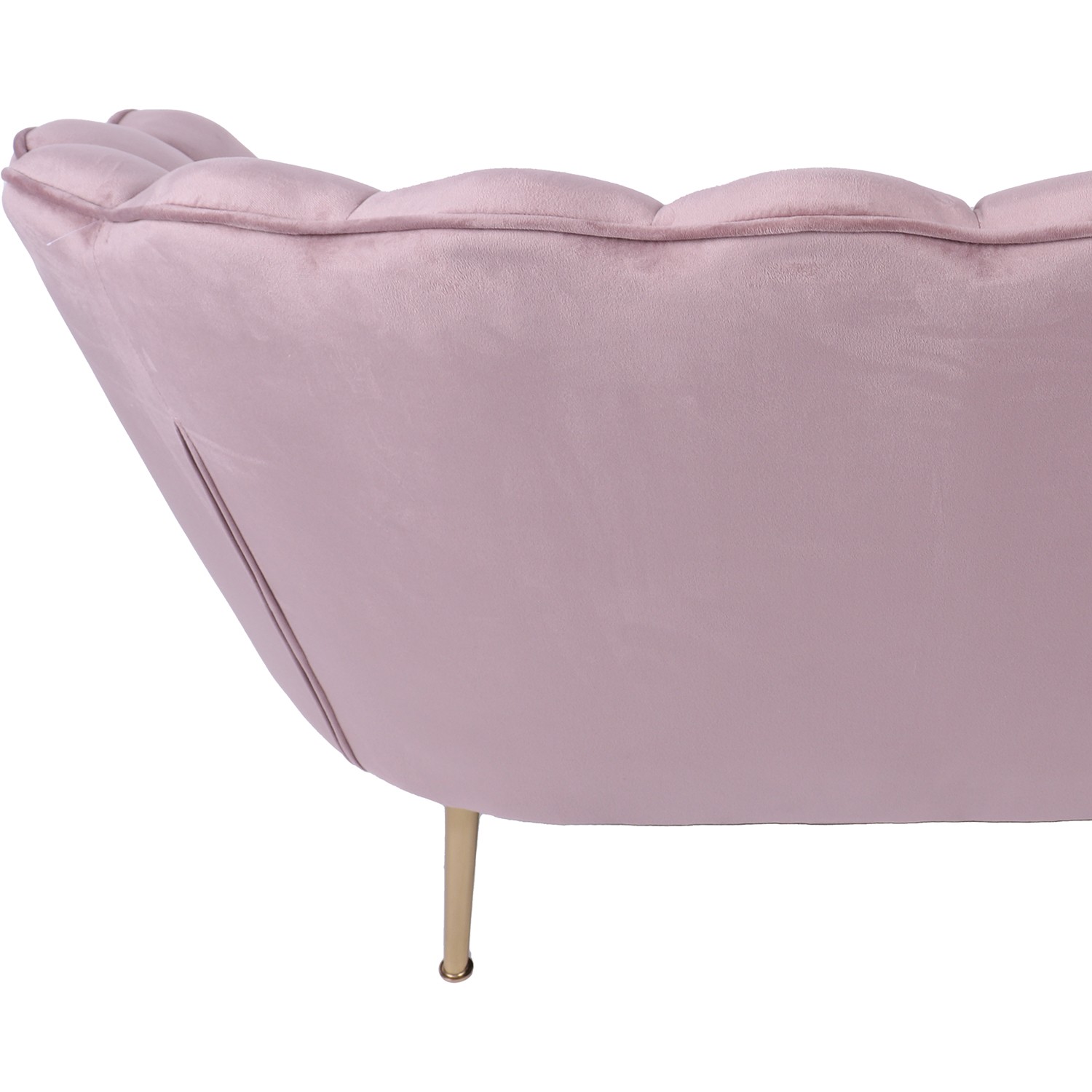 2 Seater Sofa Mauve Velvet Golden Metal Legs 129x76x87cm Height Of Seat ...