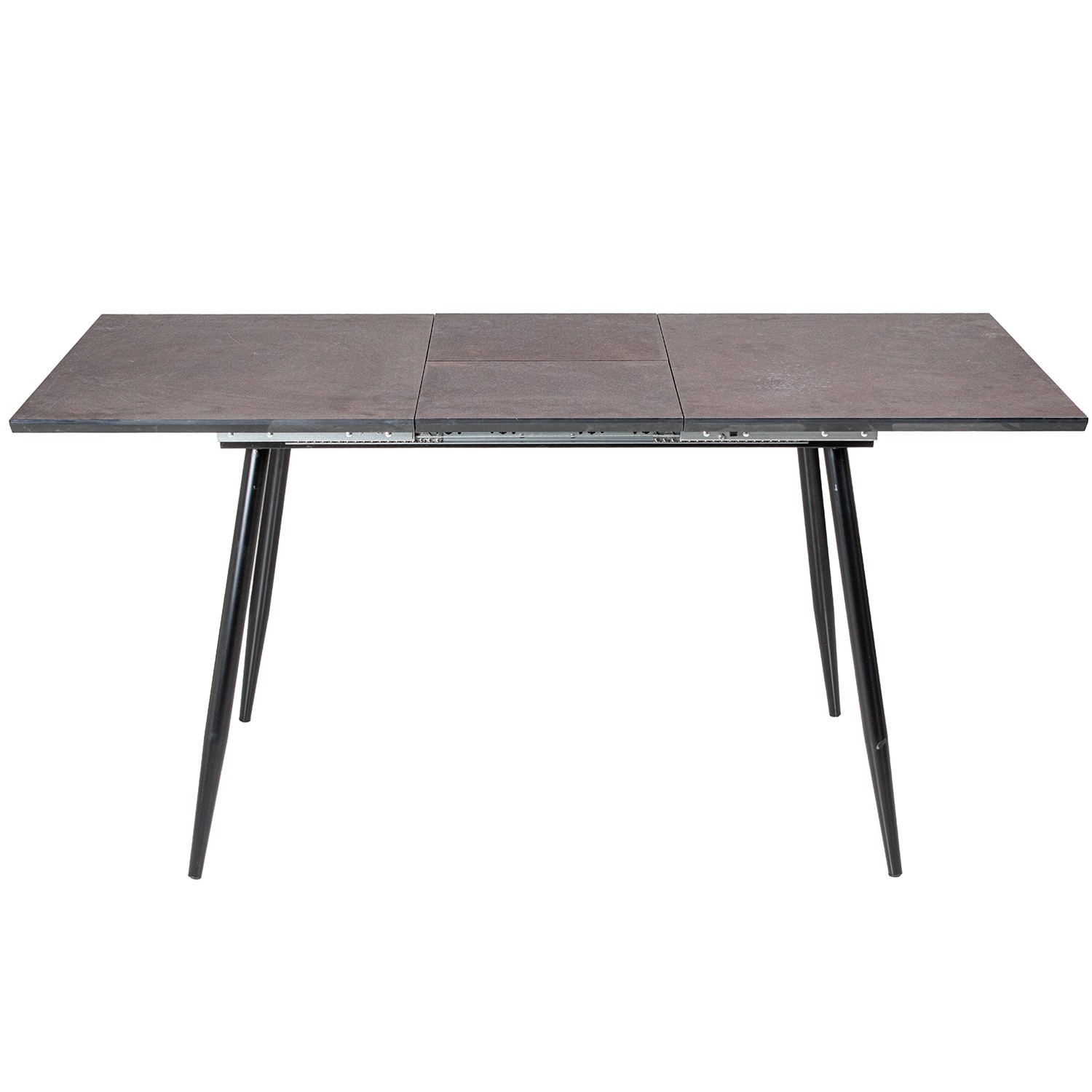 Extendable Table Melamine Ceramic Effect W/black Metal Legs (120-160 ...
